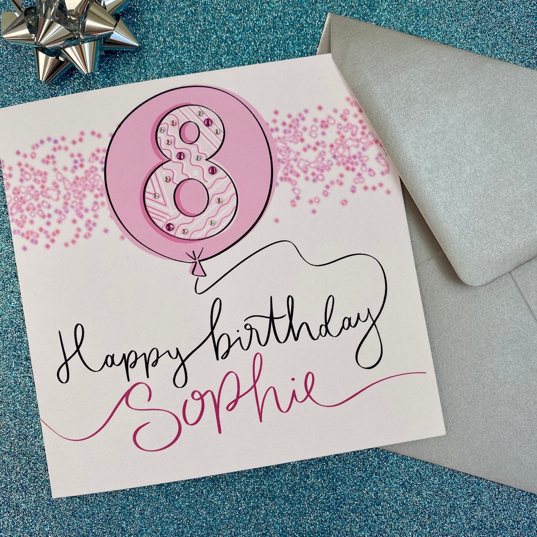 Personalised Birthday Card Party Card Handmade Card Age Card Named ...