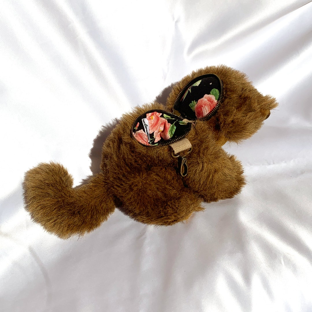 Upcycled Stuffed Animal, Pouch, Keychain, Cute, Kitsch Plush, Kawaii ...