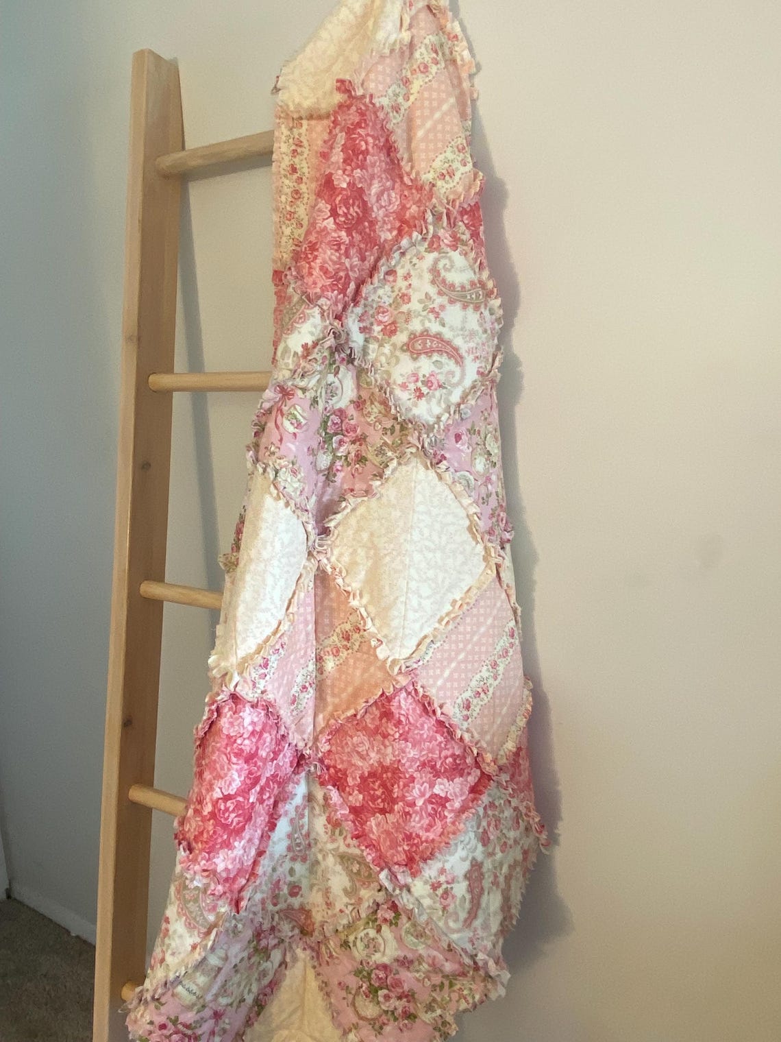 Handmade Pretty in Pink Rag Quilt - Etsy