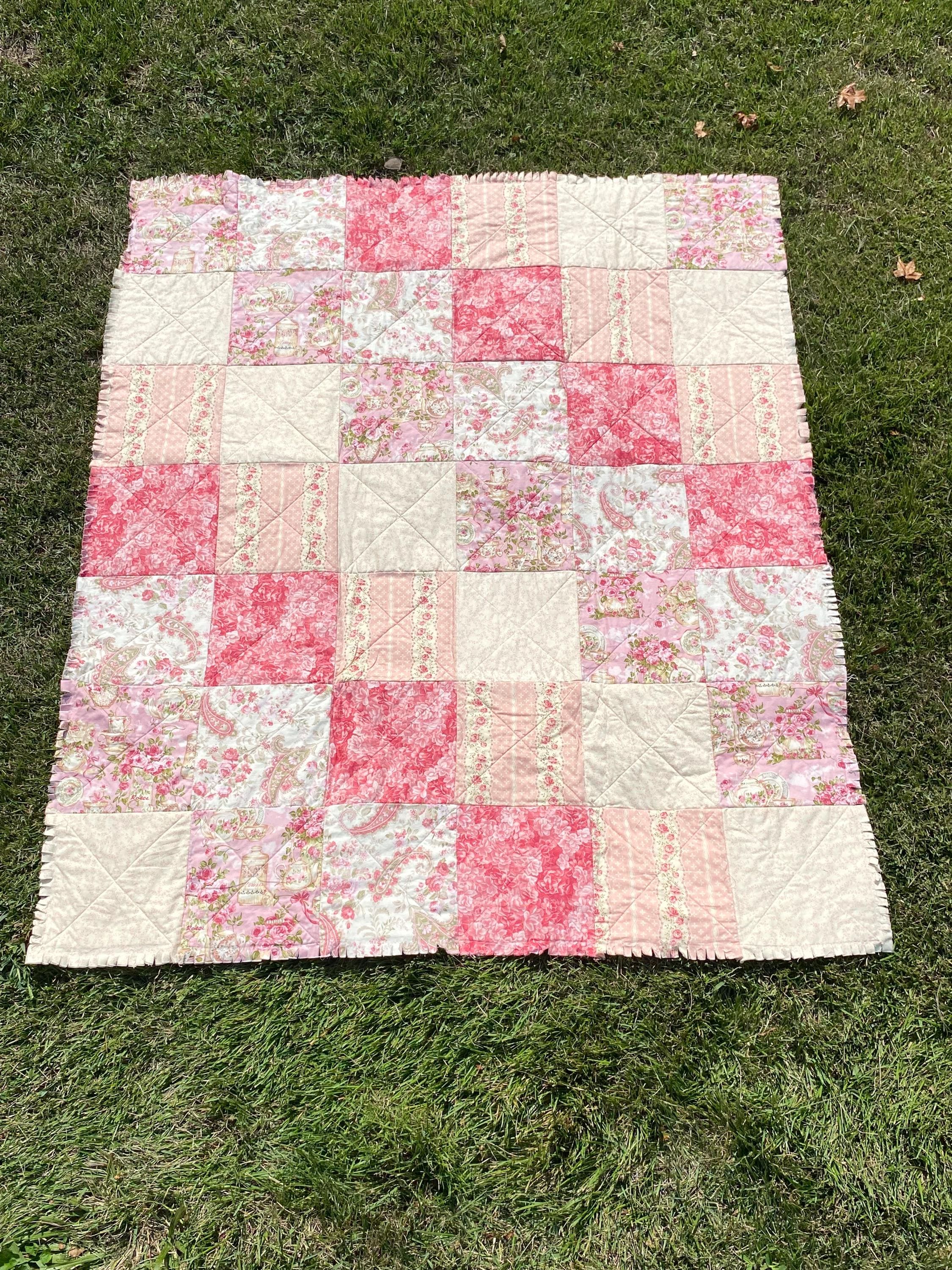 Handmade Pretty in Pink Rag Quilt - Etsy