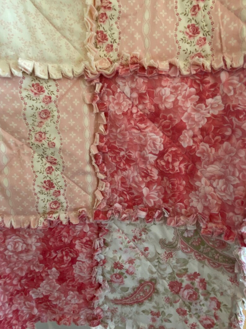 Handmade Pretty in Pink Rag Quilt - Etsy