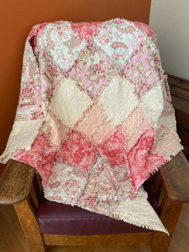 Handmade Pretty in Pink Rag Quilt - Etsy