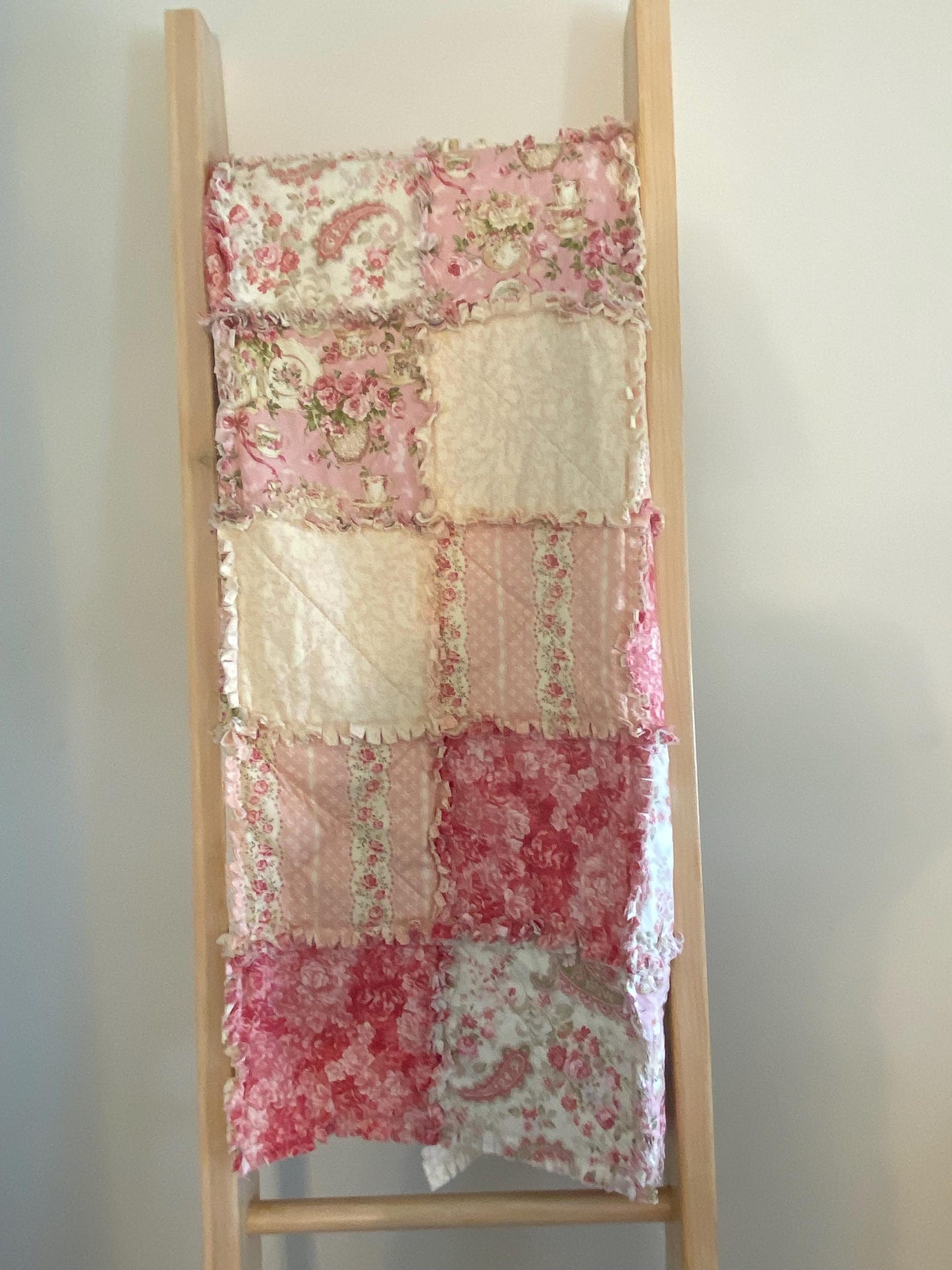 Handmade Pretty in Pink Rag Quilt - Etsy