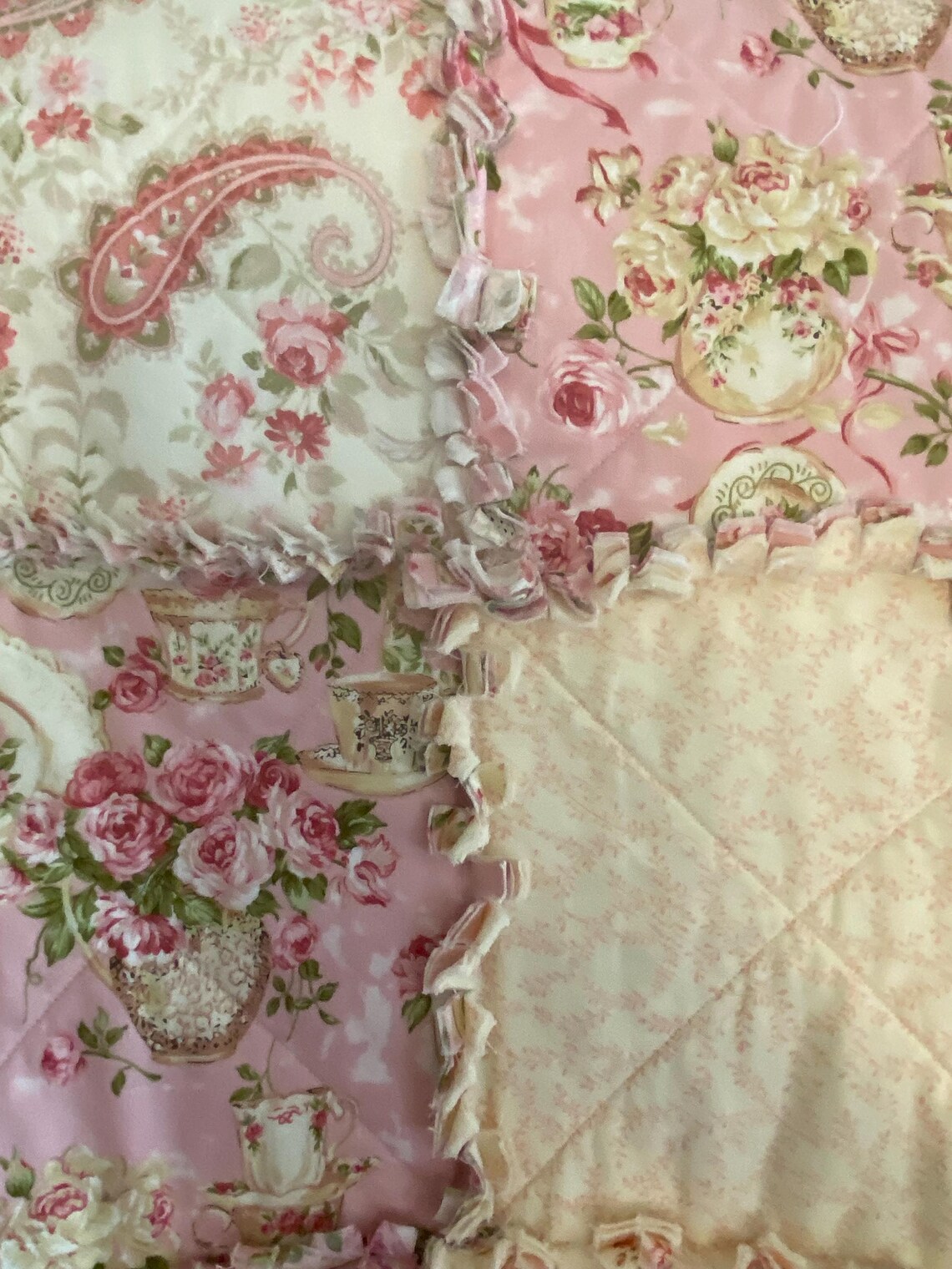 Handmade Pretty in Pink Rag Quilt - Etsy