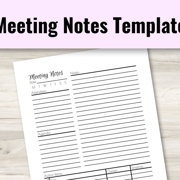 Meeting Notepad - Etsy
