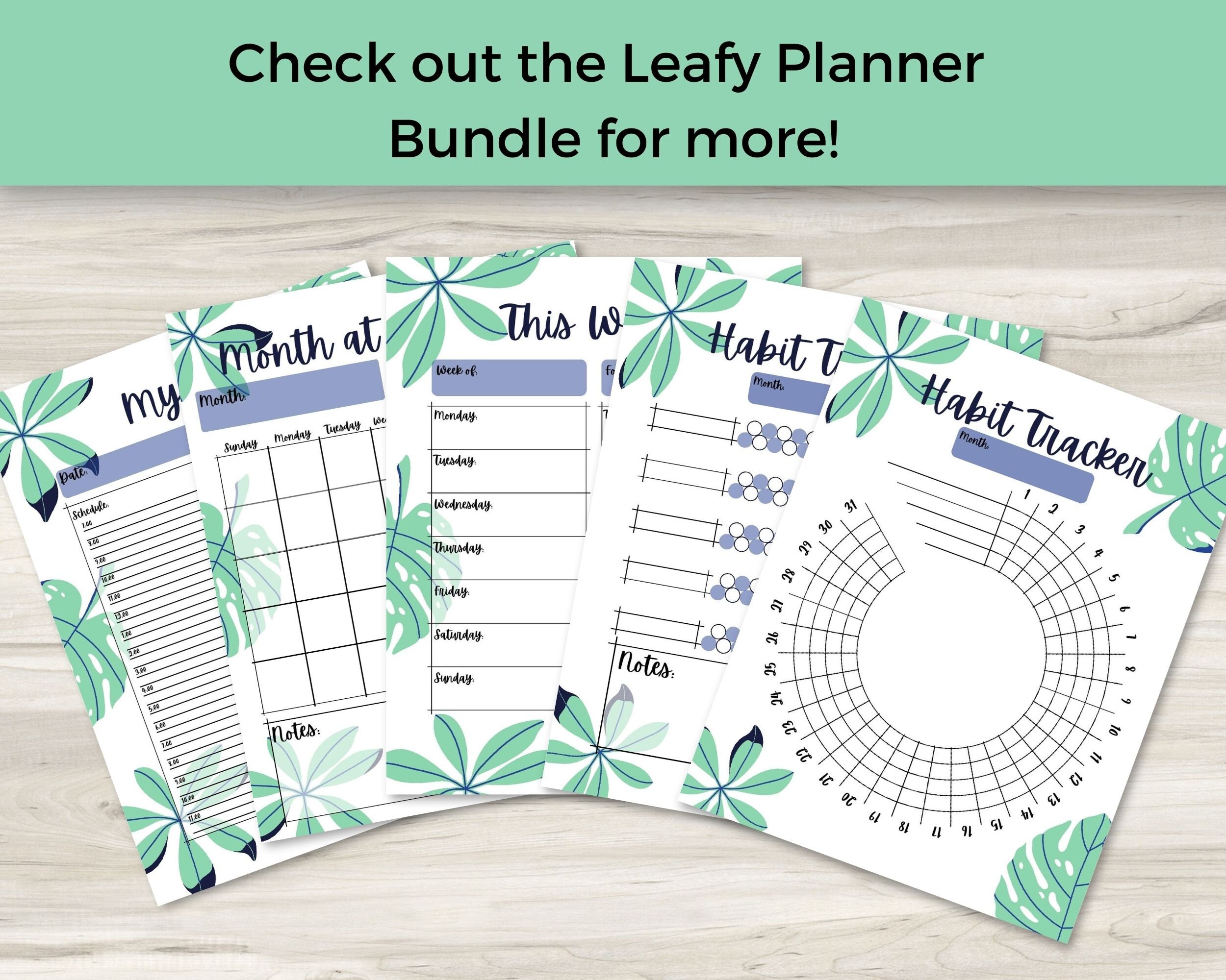Weekly Planner Printable | Leafy Style, Weekly Schedule, To-do List ...