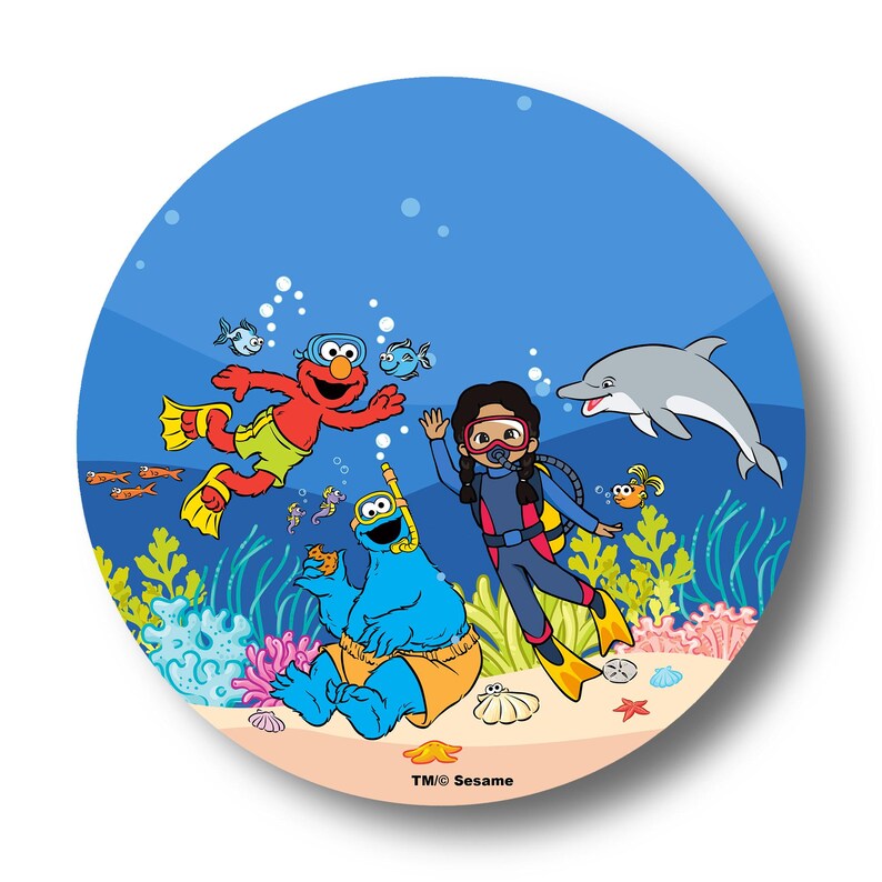 Sesame Street® Ocean Plate – Personalized Elmo & Cookie Monster- Child ...