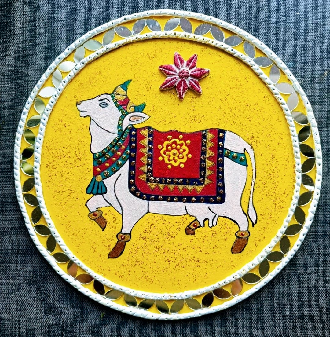 Customized Handmade Pichwai Cow Lippan Art for Home Decor/wall Decor - Etsy