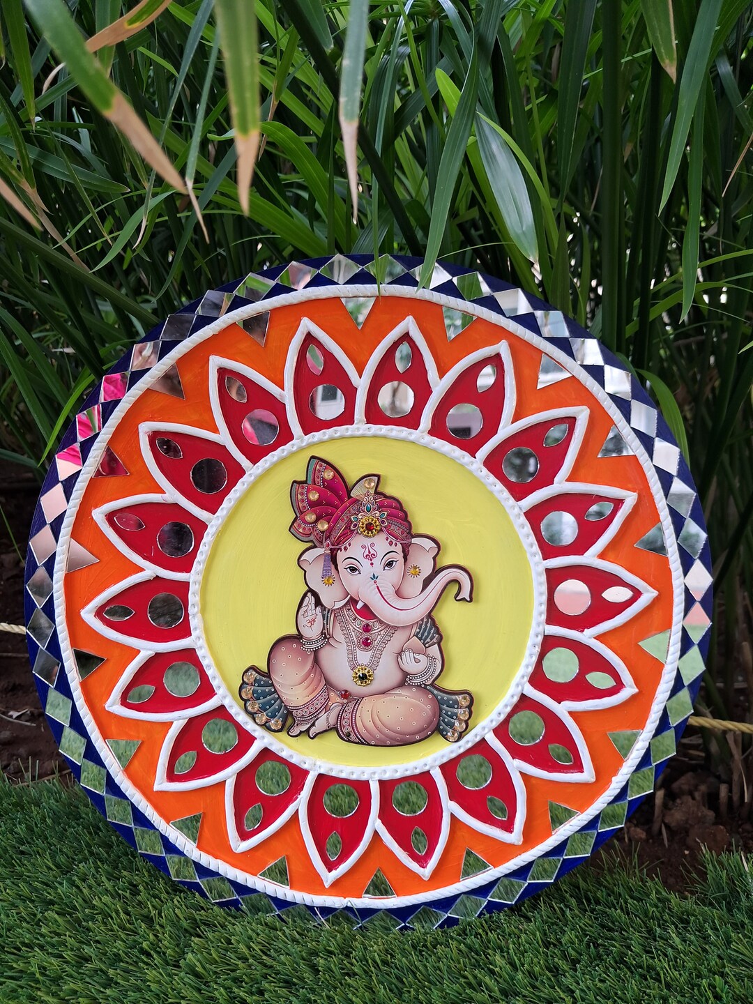 Ganpati Mandala Lippan Art Wall Decor - Etsy