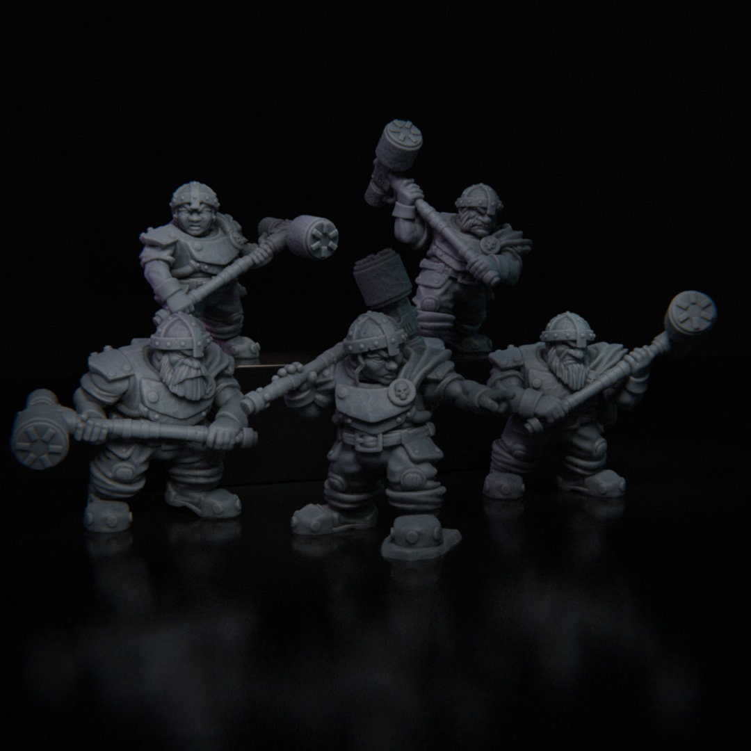 Dwarven Guard: Headbasher Elite Squad 5 Minis - Etsy