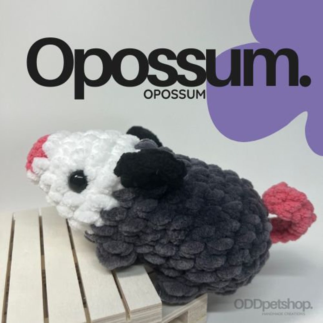 Opossum Handmade Stuffed Plushie, Opossum Jouet Fait Main Au Crochet - Etsy