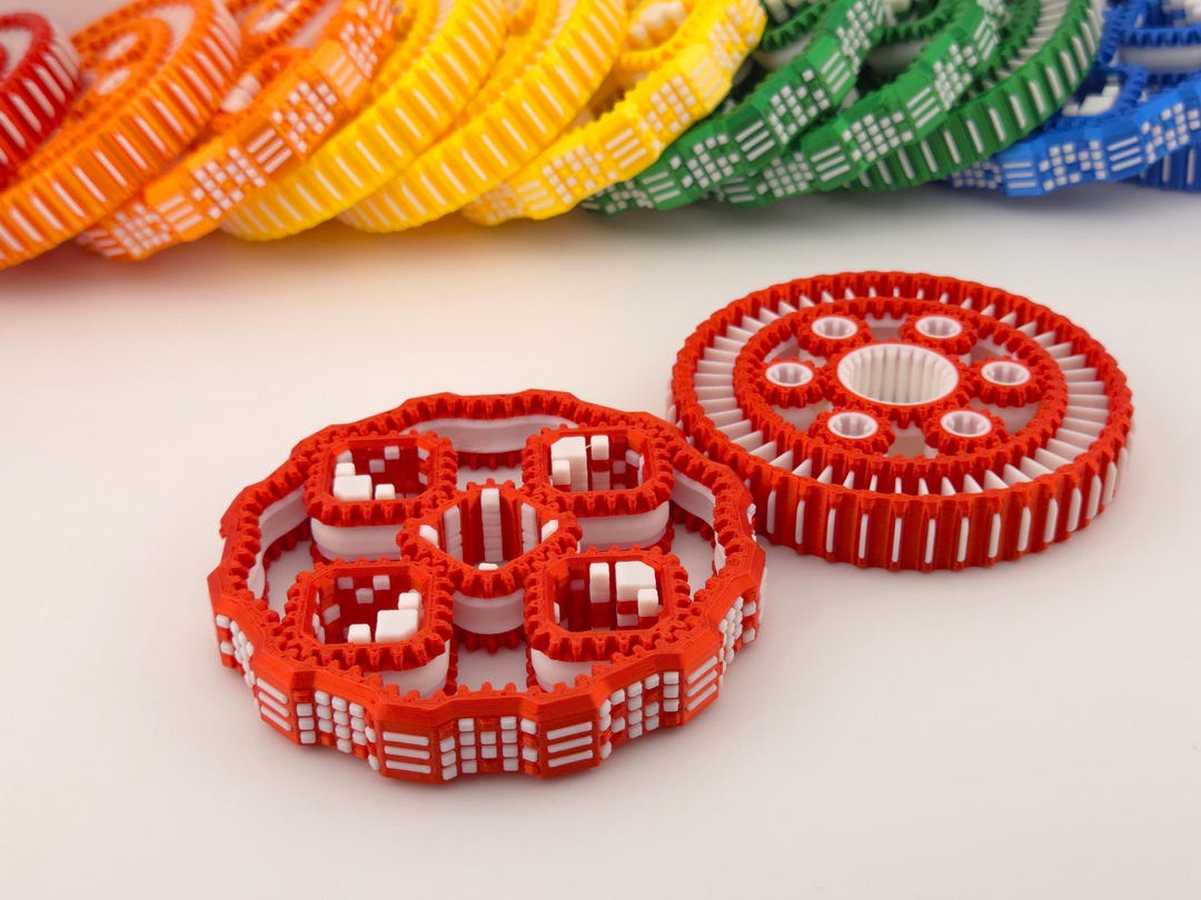 2-pack Gear Fidget Spinners | 3D Printed Silk PLA | Planetary Gears ...