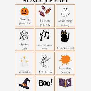 Halloween Scavenger Hunt Printable for Kids| Fun Indoor Game| Digital ...