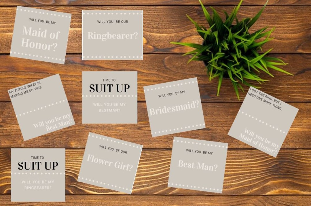 Bridal Party Proposal Card Packages DIGITAL DOWNLOAD - Etsy