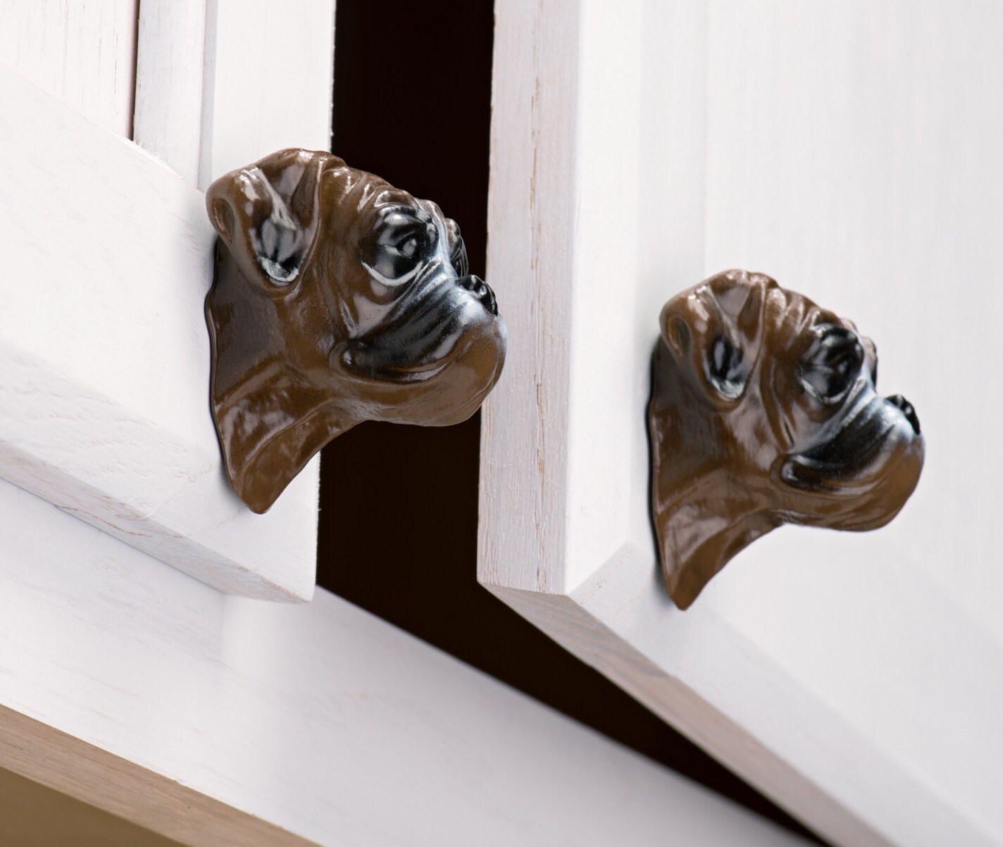 Boxer Dog Cabinet Knob - 3D Printed and Hand Painted - Mounting ...