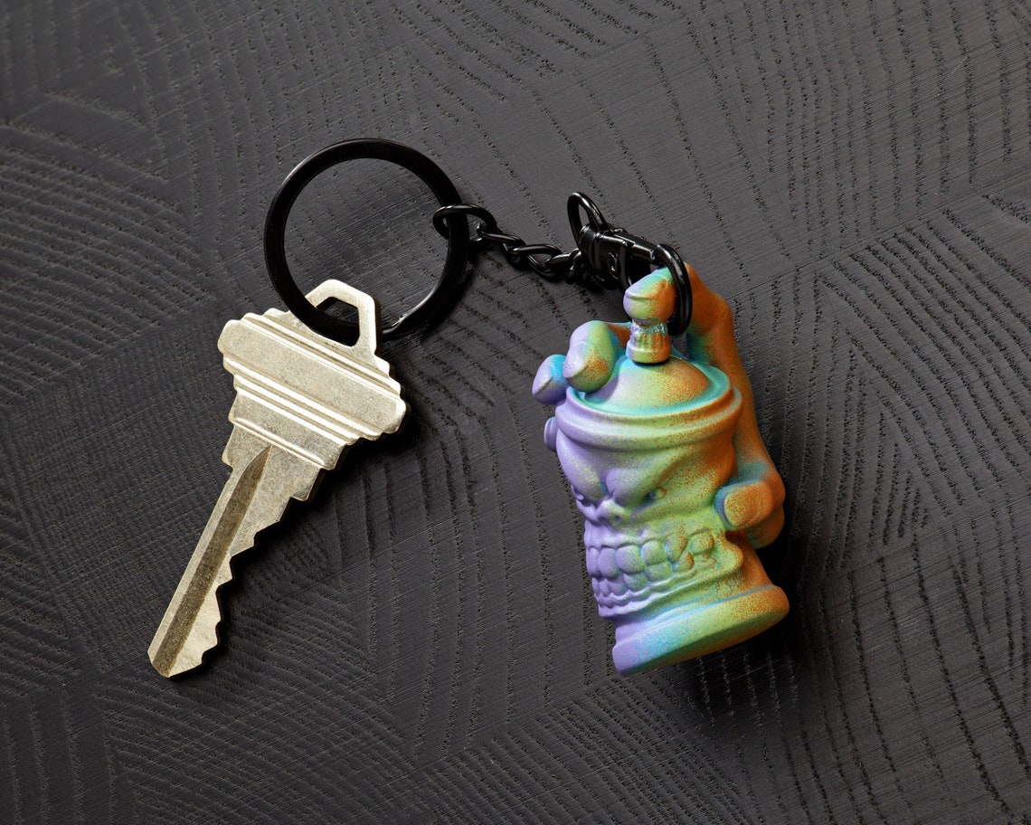 Hand-painted Graffiti Art Spray Can Keychain: 3D Printed Unique Style ...
