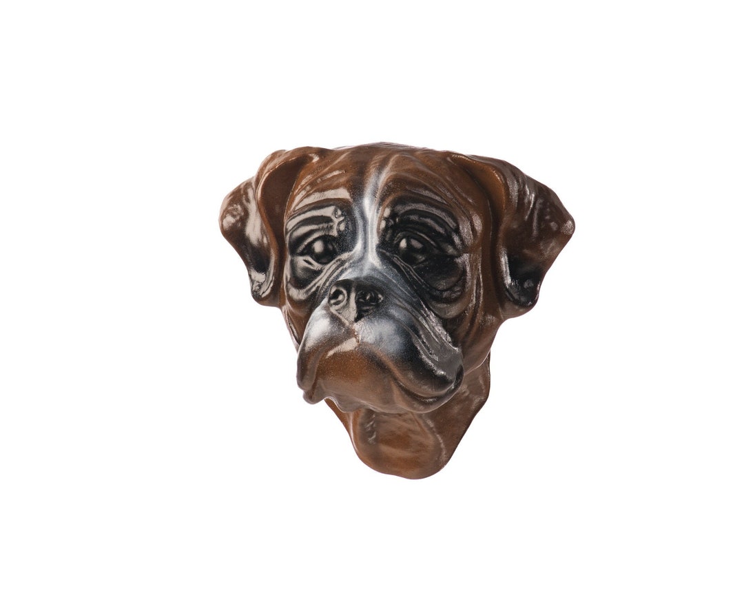 Boxer Dog Cabinet Knob - 3D Printed and Hand Painted - Mounting ...