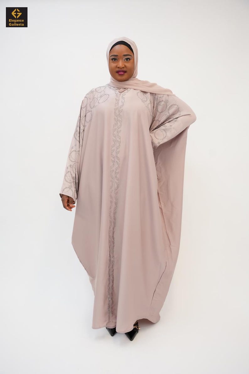 Classic Luxury Farasha Abaya With Embellished Detailing - Etsy