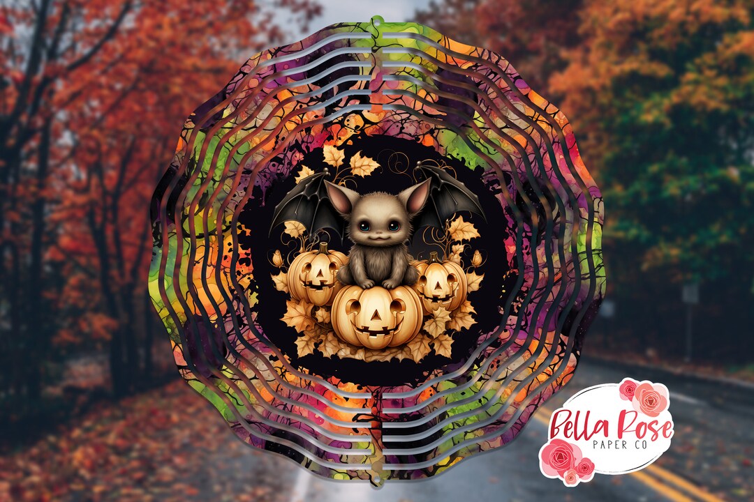 Halloween Bat Wind Spinner DIGITAL Design for Sublimation 10" X 10 ...