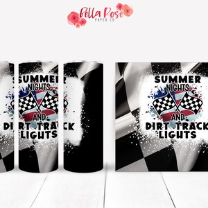 Dirt Track Racing 20oz Skinny Tumbler Digital Design for Sublimation ...
