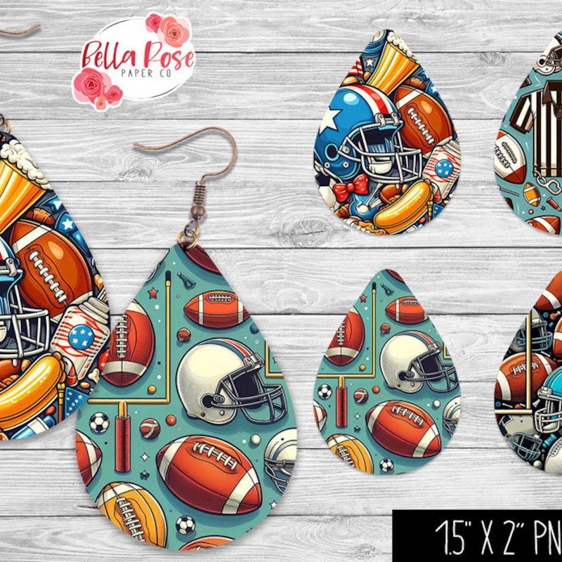 Football Earring Template - Etsy