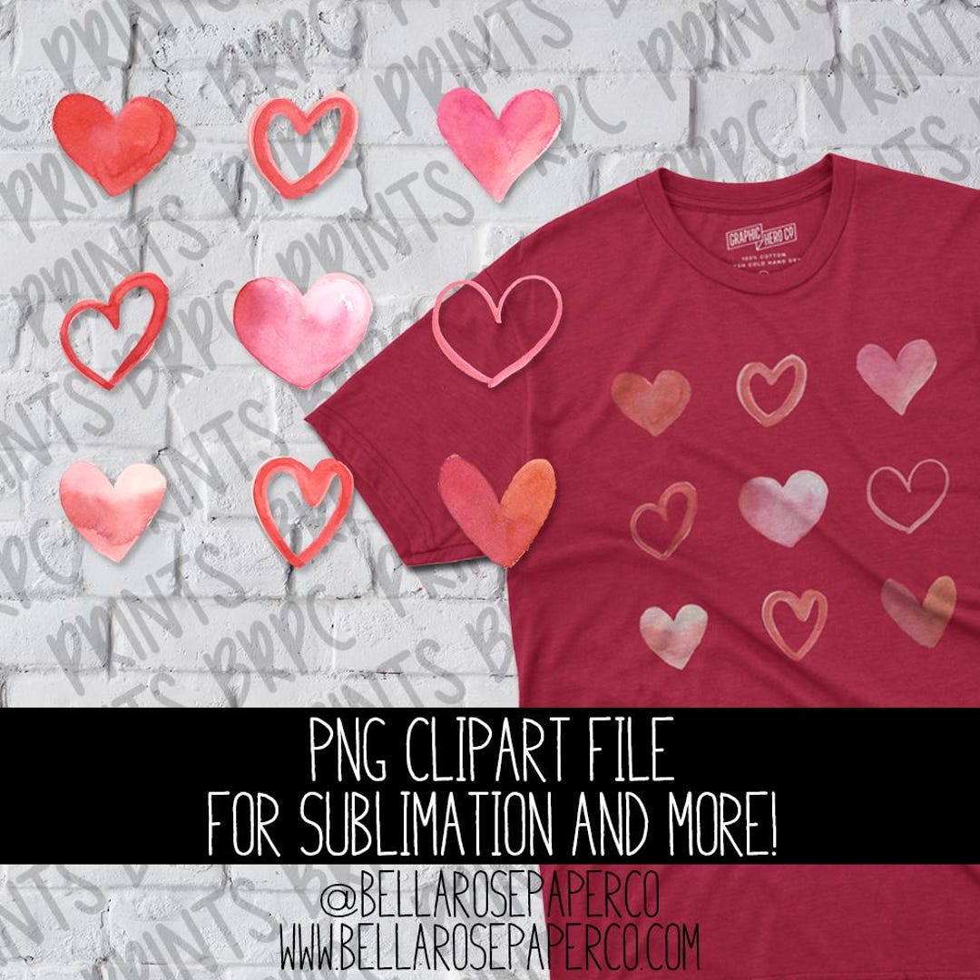 Valentine's Day Hearts PNG Clipart, Digital Design for Sublimation ...