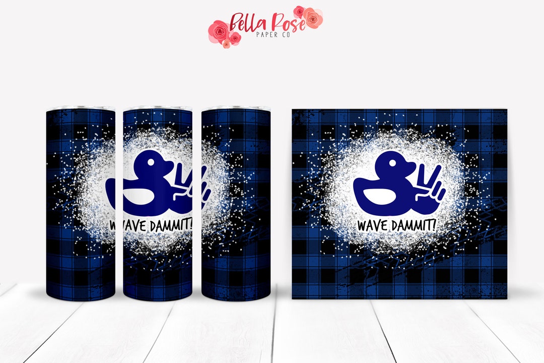 Blue Plaid Duck Wave Dammit 20oz Skinny Tumbler Digital Design for ...