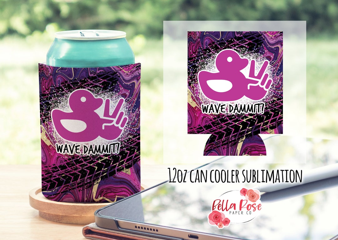 Wave Dammit 4x4 Duck Can Cooler 12oz Digital Design for Sublimation ...