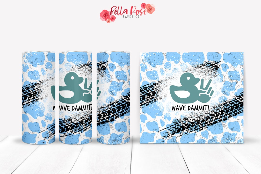 Blue Cow Print Duck Wave Dammit 20oz Skinny Tumbler Digital Design for ...
