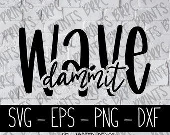 Wave Dammit Decal - Etsy