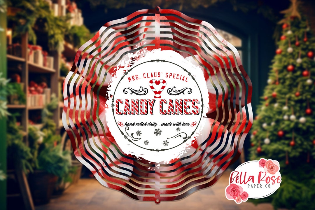 Candy Cane Wind Spinner DIGITAL Design for Sublimation 10" X 10" Wind ...