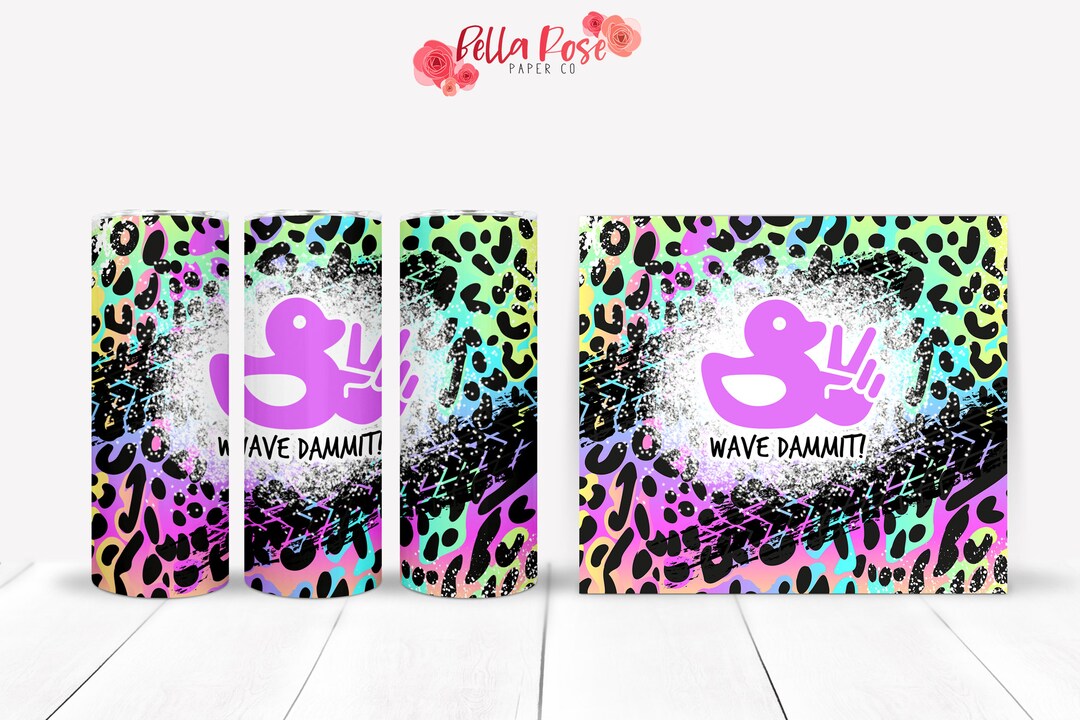 Pastel Leopard Duck Wave Dammit 20oz Skinny Tumbler Digital Design for ...