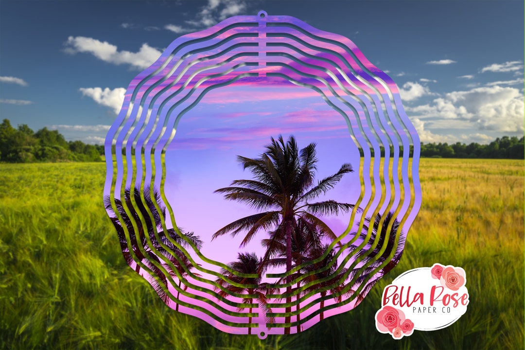 Palm Tree Summer Wind Spinner DIGITAL Design for Sublimation 10" X 10 ...