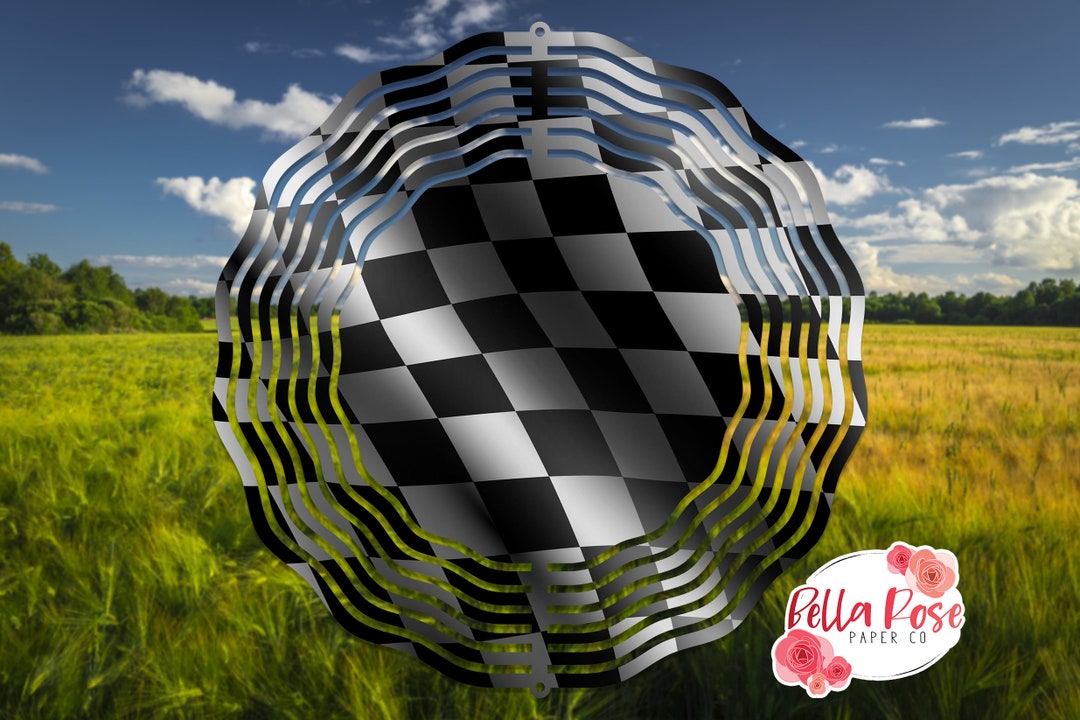 Racing Checkered Flag Wind Spinner DIGITAL Design for Sublimation 10" X ...