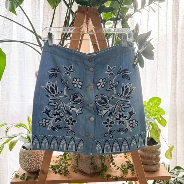 Embroidered Skirt - Etsy