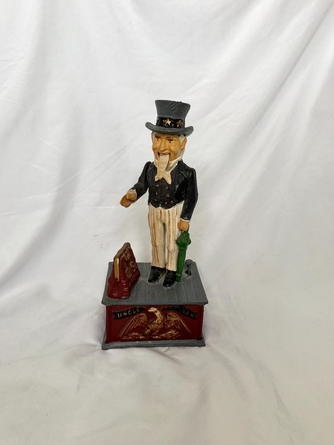 Vintage Cast Iron Uncle Sam Bank - Etsy