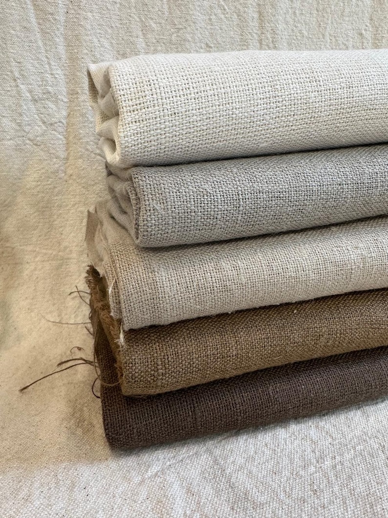 Artisanal Hemp Linen Tweed Fabric by the Half Yard Sustainable Eco ...