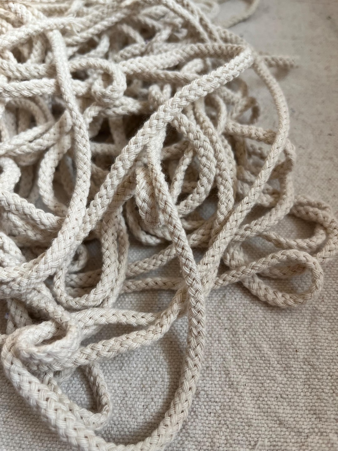 Organic Cotton Drawstring Cord 1/4" Natural Eco Friendly Sewing Trim by ...