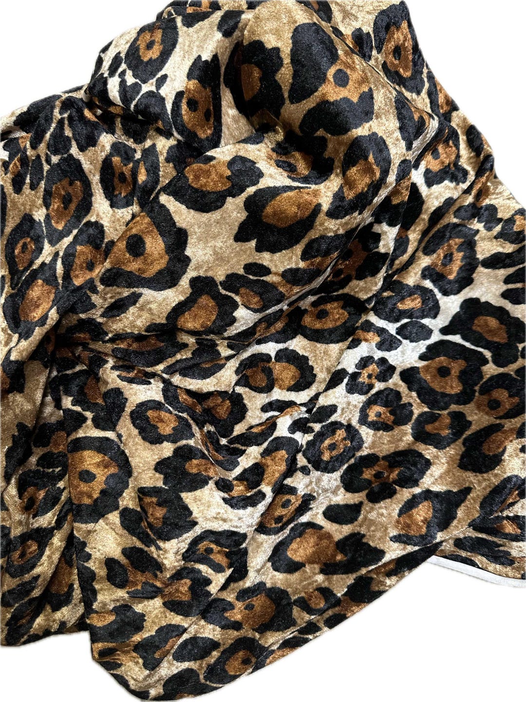 Crushed Velvet Leopard Print Stretch Fabric - Etsy