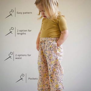 Childrens Wide Leg Sewing Pattern Digital Pdf Projector Sewing Pattern ...