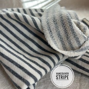 Cotton Blend Striped French Terry Fabric Large Loop Knit for Hoodies ...