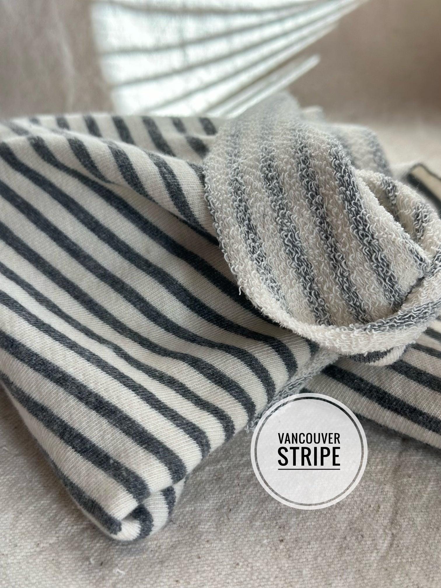 Cotton Blend Striped French Terry Fabric Large Loop Knit for Hoodies ...