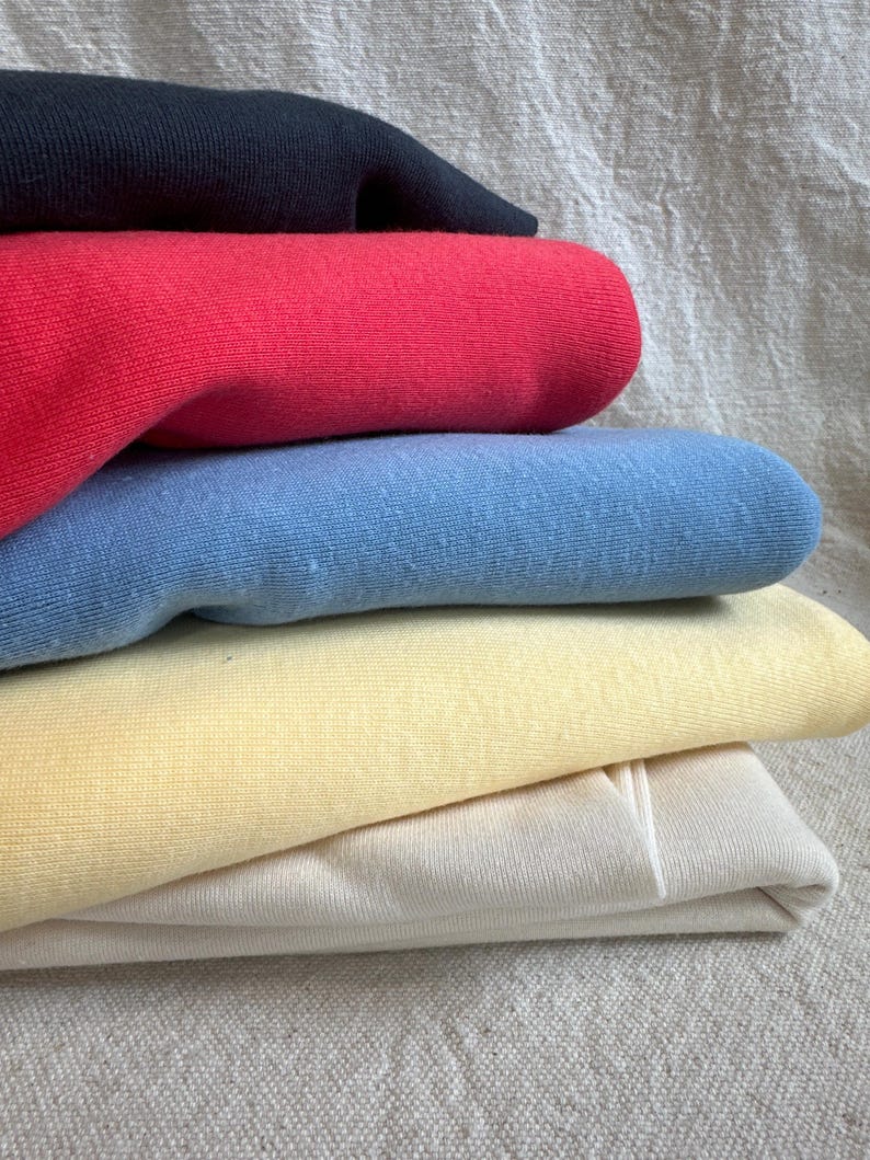 1x1 Rib Knit Fabric by the Half Yard 100% Cotton USA Milled Soft ...