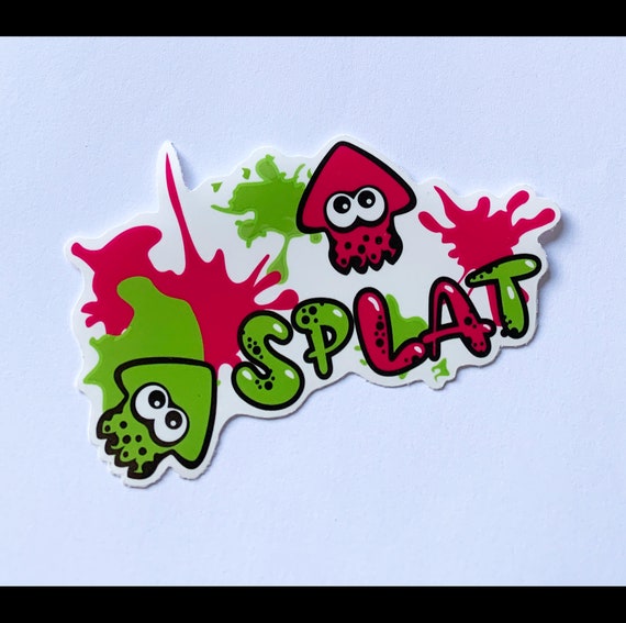 Splatoon Splat Sticker With Inklings Waterproof Nintendo | Etsy