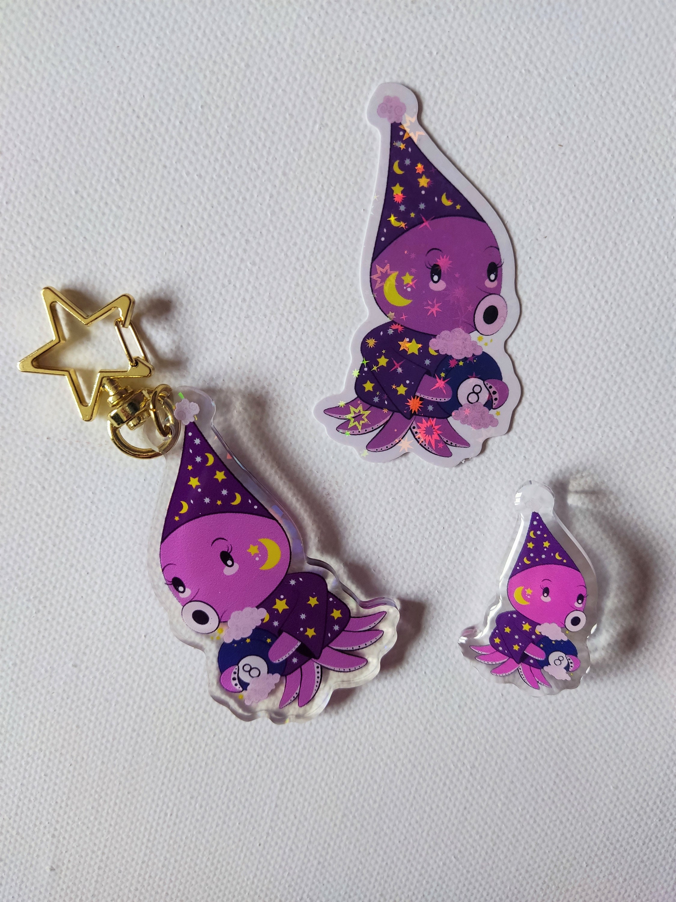 Wizard Octopus With a Magic 8-ball Vinyl Holographic Star - Etsy Ireland
