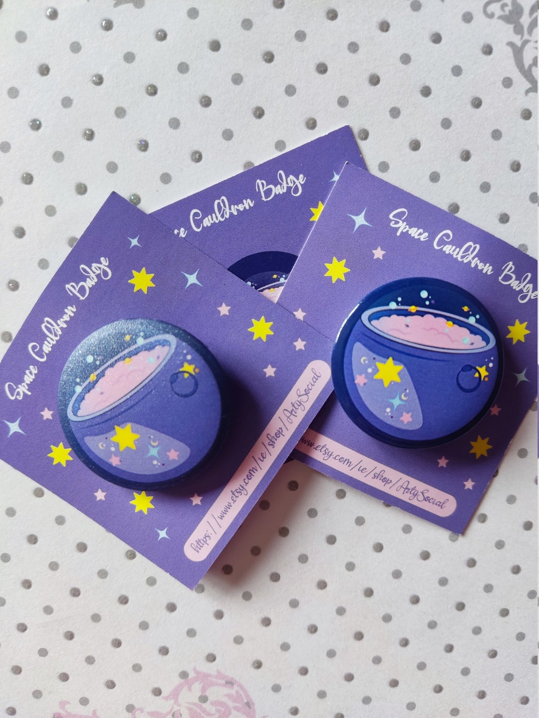 Witch's Space Cauldron Button Badge Pin Witchy Gifts - Etsy