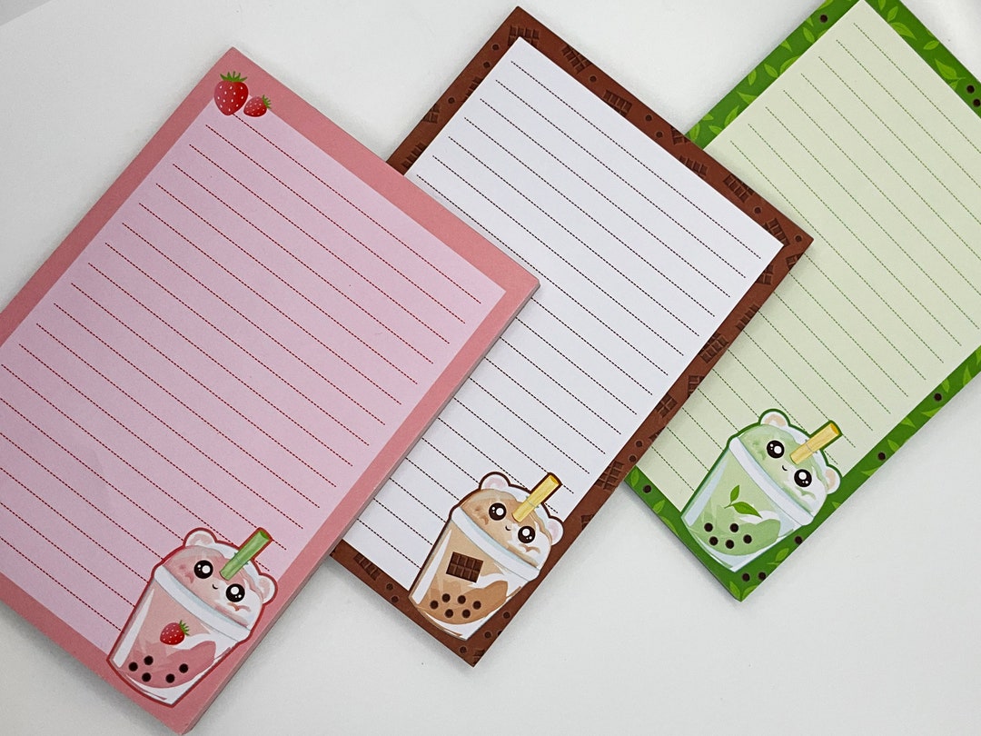 Cute Memo Pads, A6 Notebook, Boba Milk Tea, Bubble Tea, Boba Tea ...