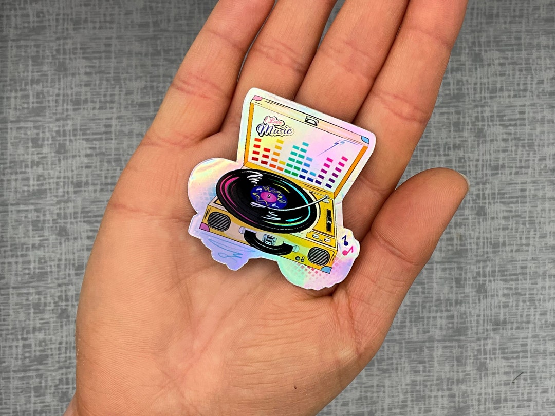 Rainbow Holographic Vinyl Record Player Sticker - Gift for Music Lovers ...