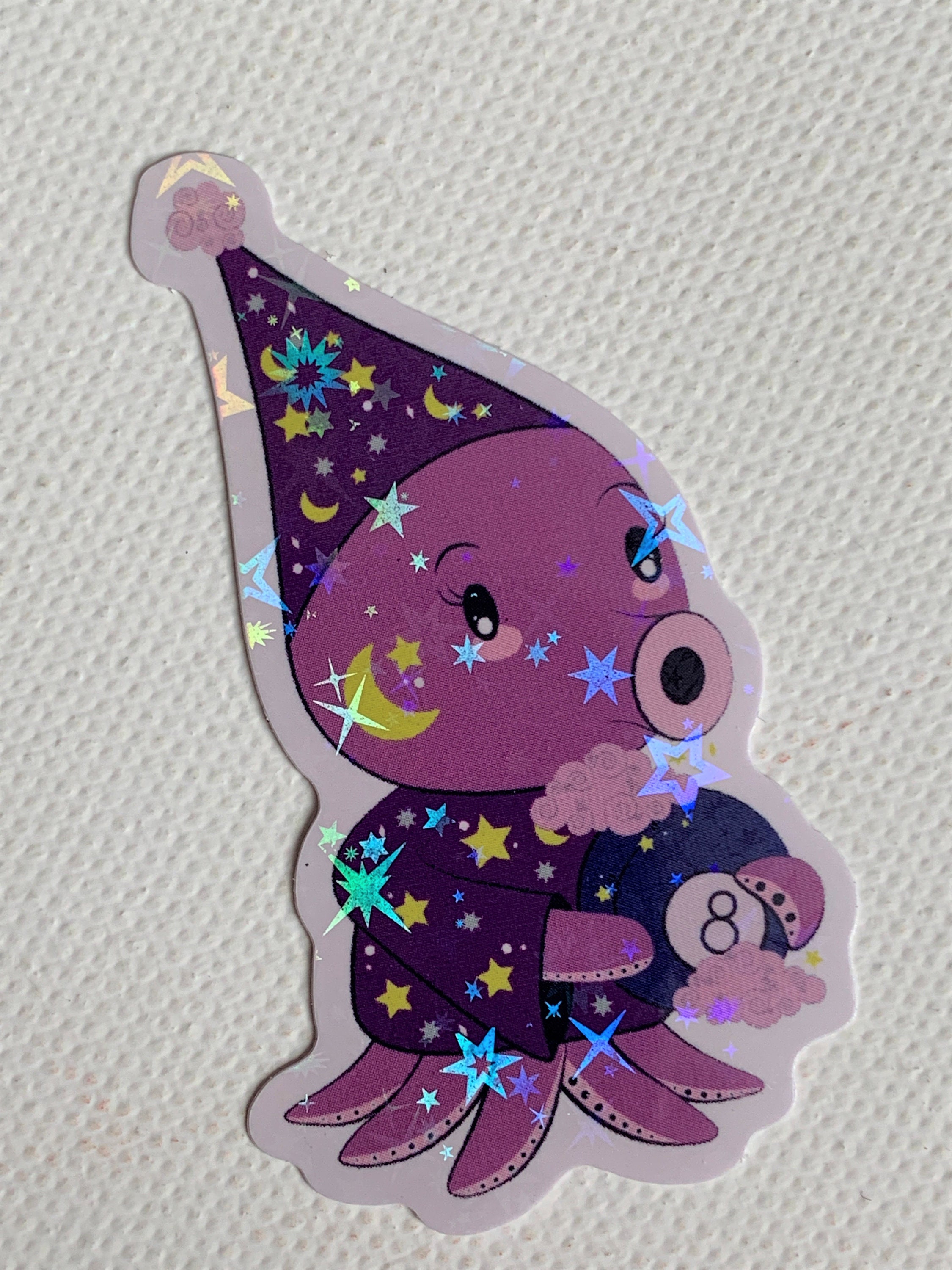 Wizard Octopus With a Magic 8-ball Vinyl Holographic Star - Etsy Ireland