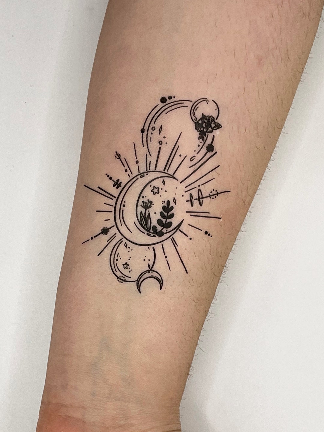 Celestial Temporary Tattoo, Tattoos for Women, Celestial Tattoo ...
